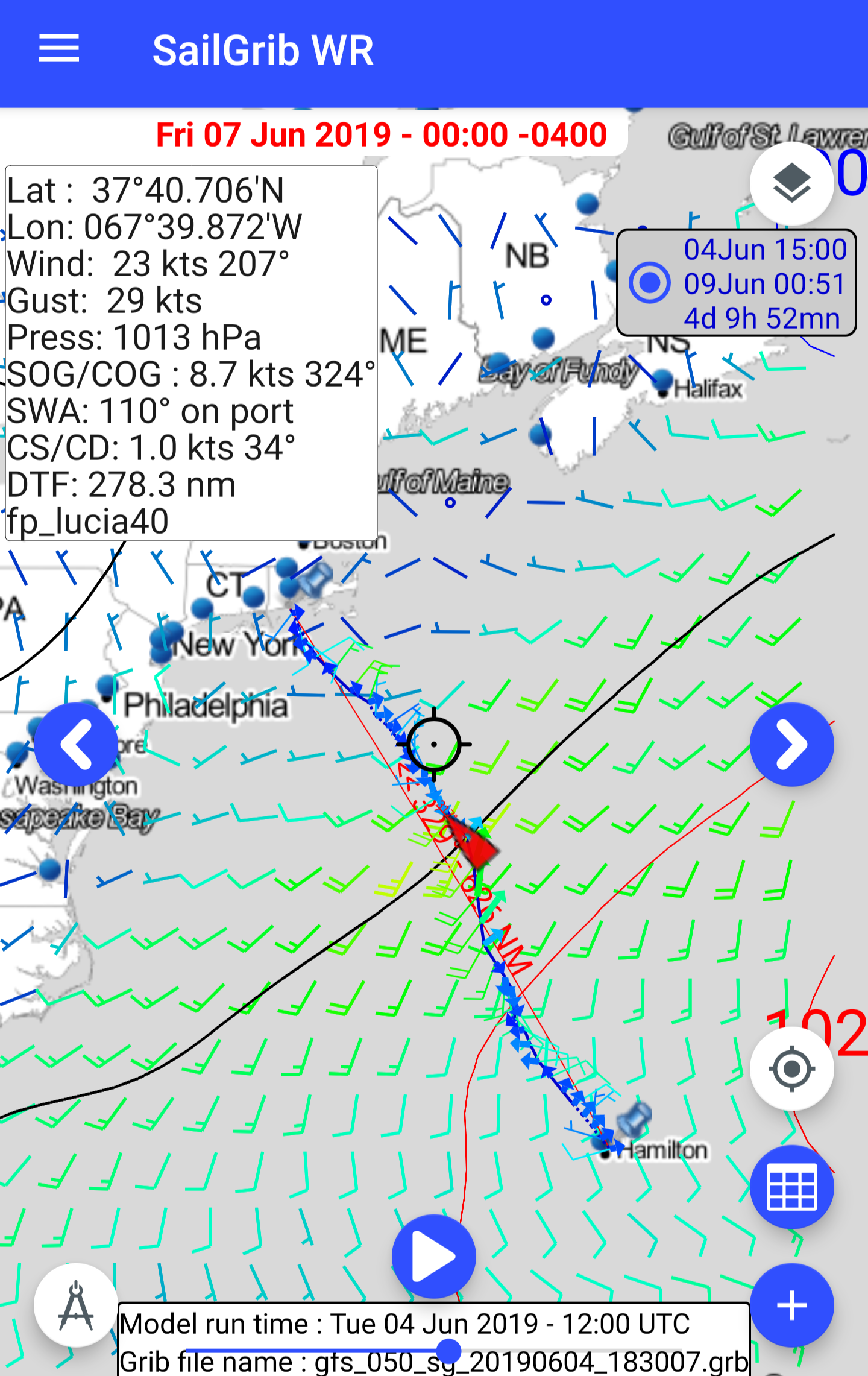 Crossing the Gulf Stream from Bermuda to New England